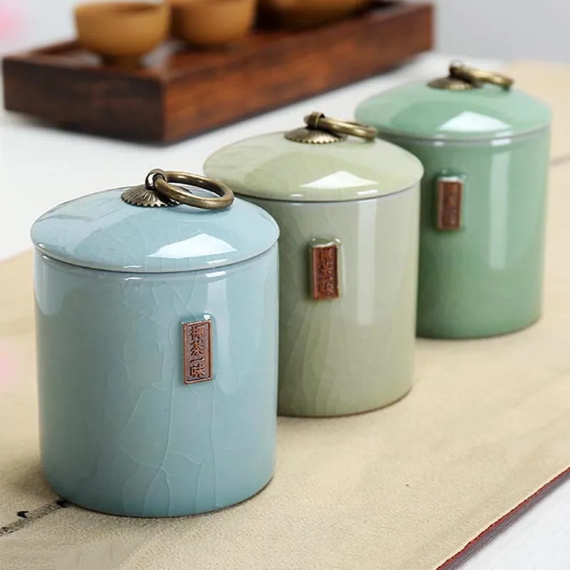 Tea Storage Boxes: Ceramic Tea Box Pottery Jar For Long Jing Tea ...