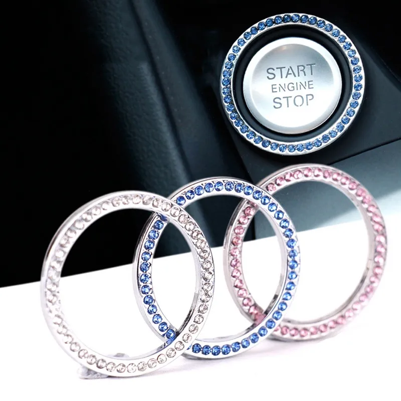 Car Button Decoration Rhinestone Crystal Auto Engine Start Button ...