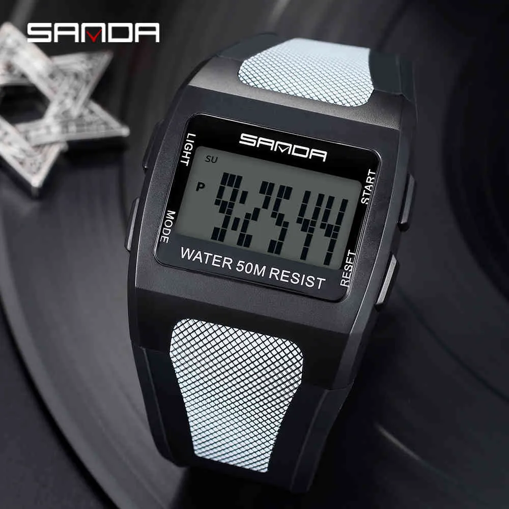 SANDA Men's Digital Sport Watch - Waterproof, Luminous, Rectangular ...