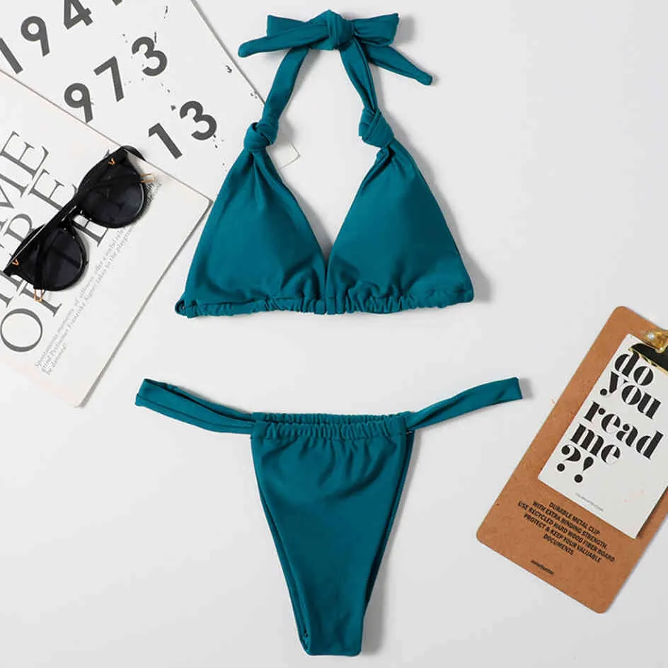 Sexy Micro Bikini Set For Women Mini Thong Halter... From Cong03, $7.5 ...