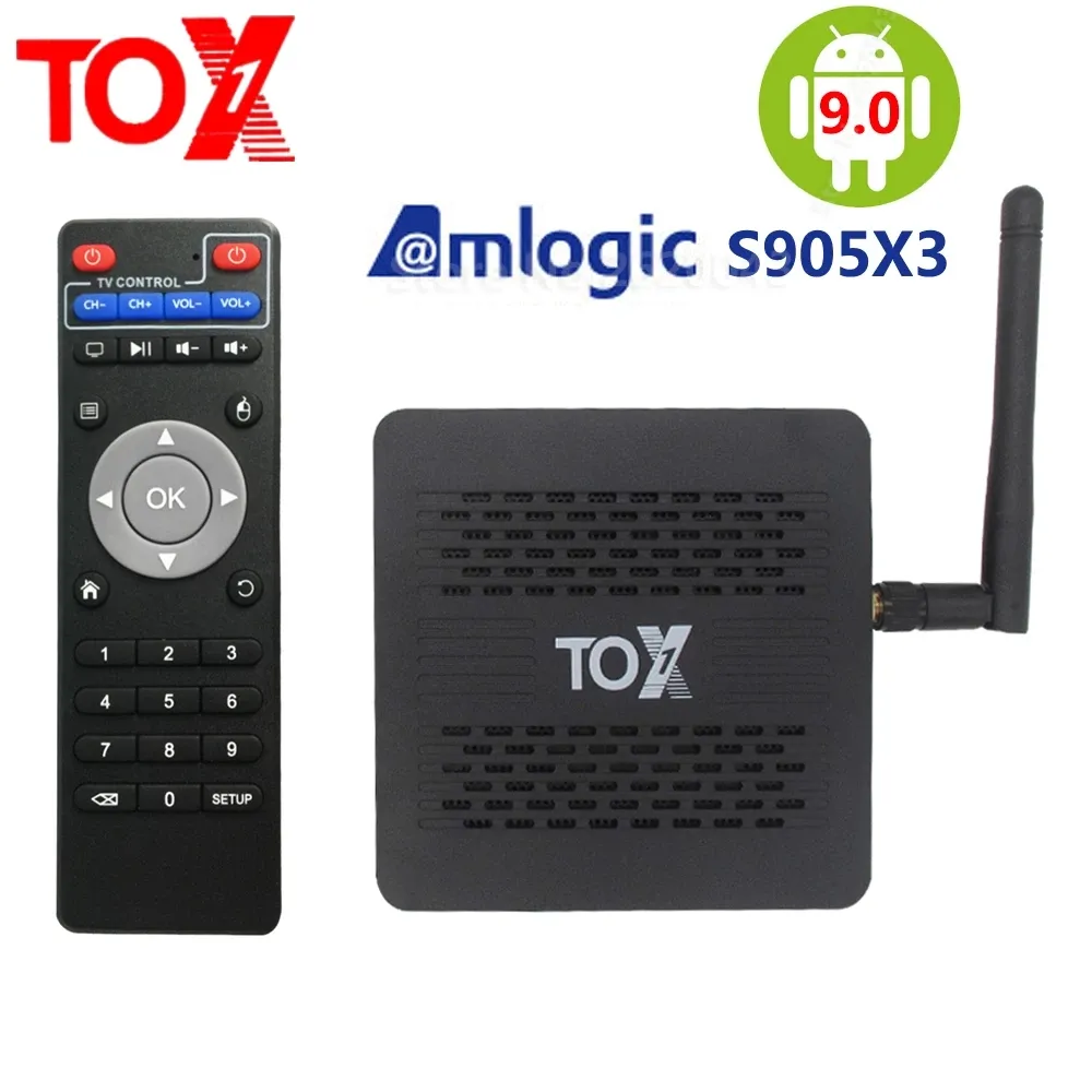 TOX1 Android 9.0 TV Box 4GB RAM 32GB Storage Amlogic S905X3 Dual Wi-Fi ...