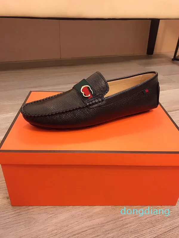 Black Leather Loafers Casual Shoes For Men And Women, Fashion Dress ...