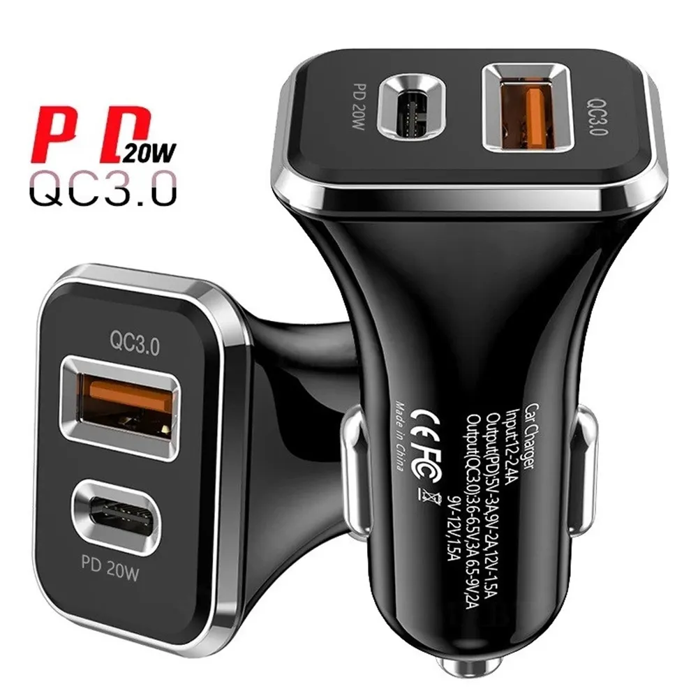 Fast 38W/12W Dual-Port USB-C cars with wireless charging with PD Type-c for iPhone 12/13/14/15 ...