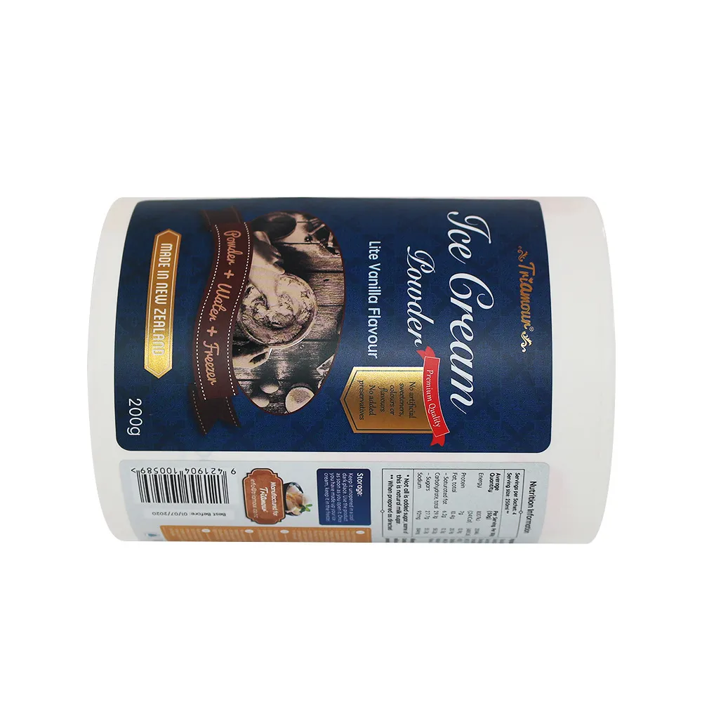 Custom Ice Cream Package Stickers: Multiple Favors, Barcode Printed ...
