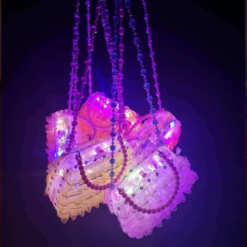 Light-Up Party Favor Bag: LED Glowing Crossbody with Lace & Beads ...