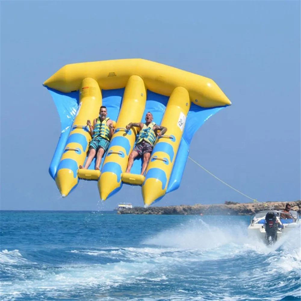 Hard Wearing 4x3m Inflatable Flying Fish Blow Up Boat For Exciting ...