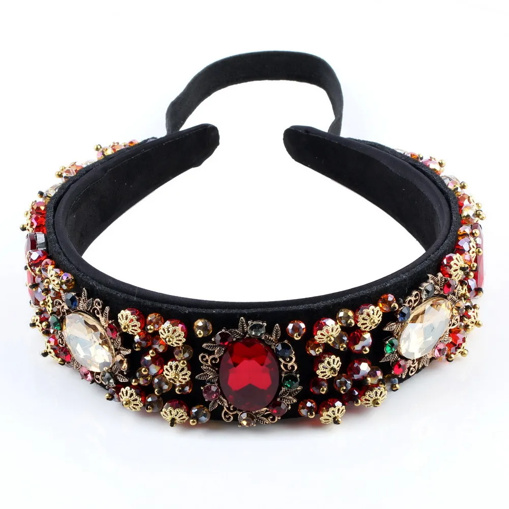 Elegant Floral Crown Headband - Premium Crystal Beaded Hair Band ...
