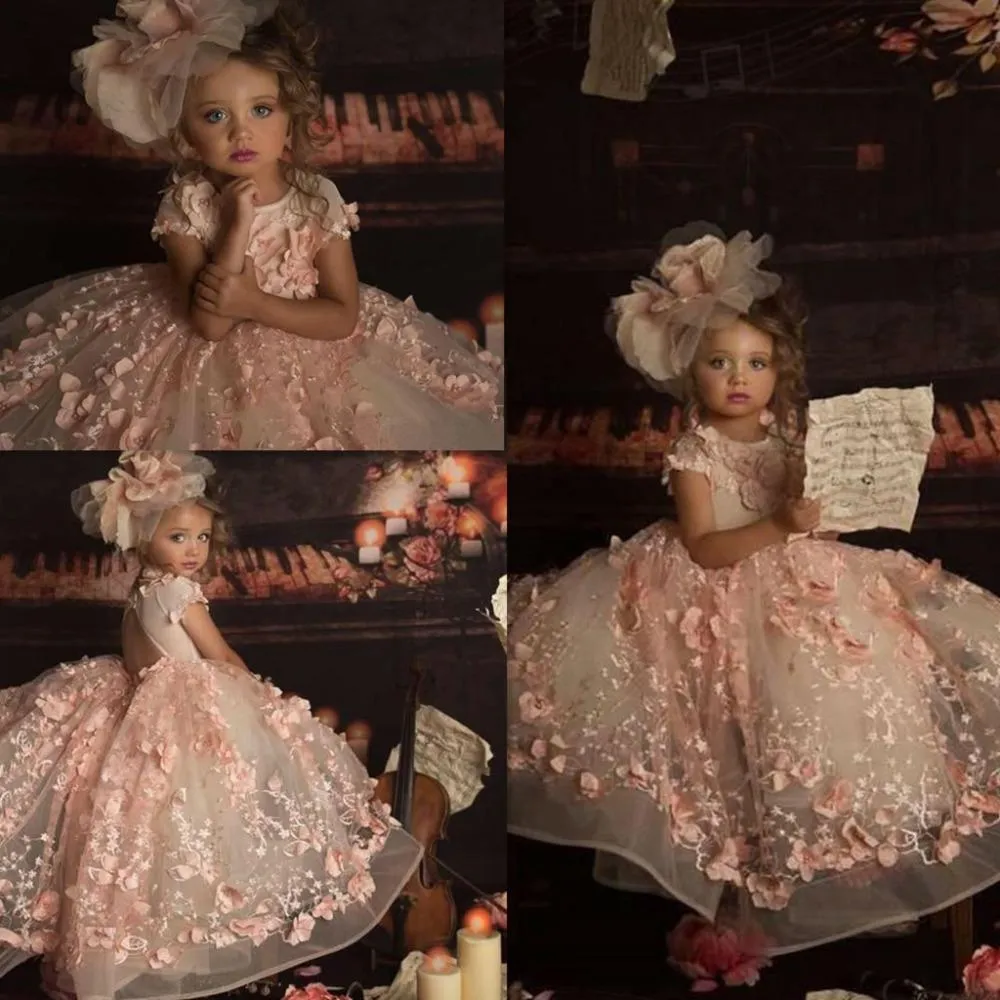2022 Cute Girl's Pageant Dresses Jewel Neck 3D... From Babynice666 ...