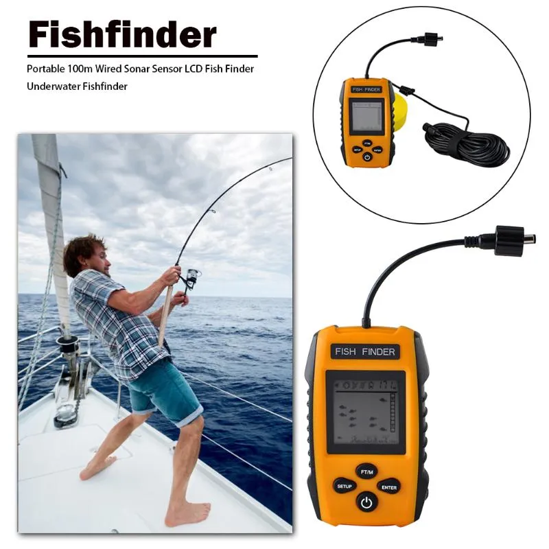 DHgate.com:Fish Finder Fish Finder Portable 100m Wired Sonar Water ...