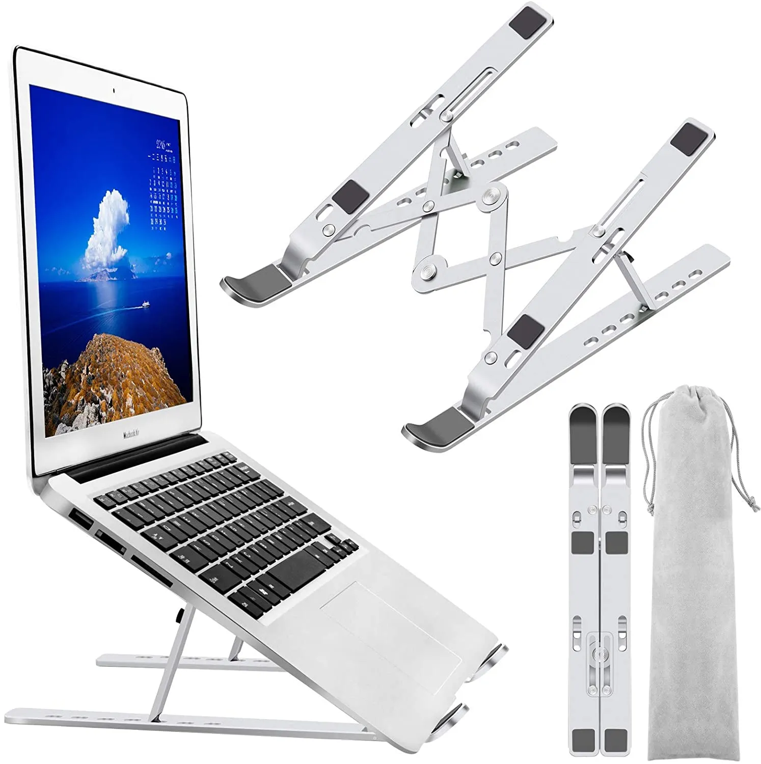 MC 501 Aluminum Alloy Laptop Stand Adjustable Folding Metal Holder With ...