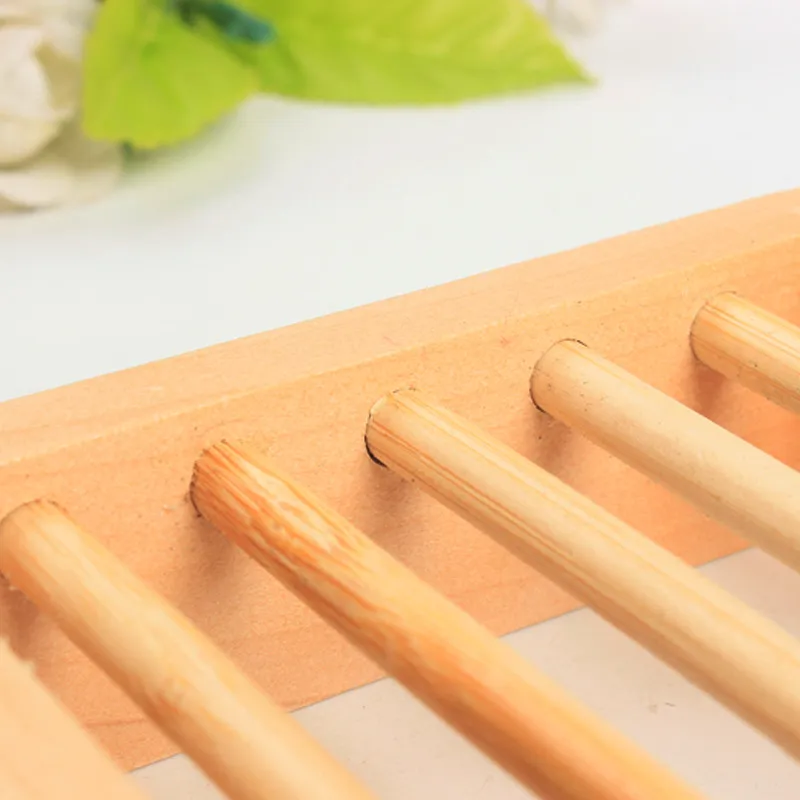 Grille Soap Boxes Wooden Square Draining Dish Washing Block Bathroom ...