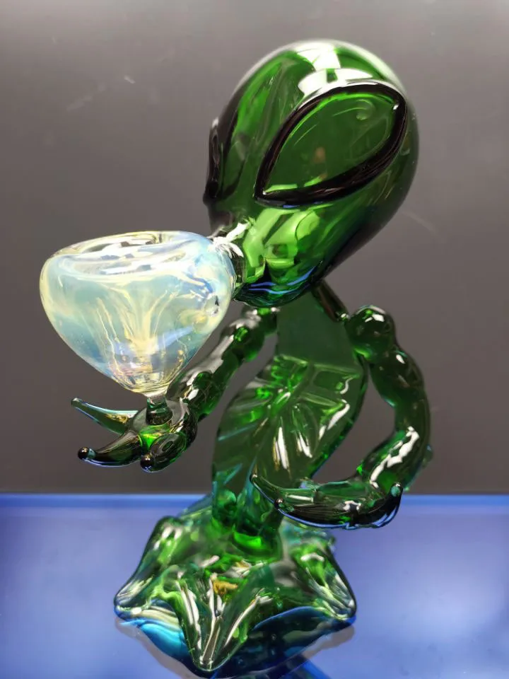 Alien Glass Pipes Smoking Pipe Water Pipes 18cm Height Green G Spot ...