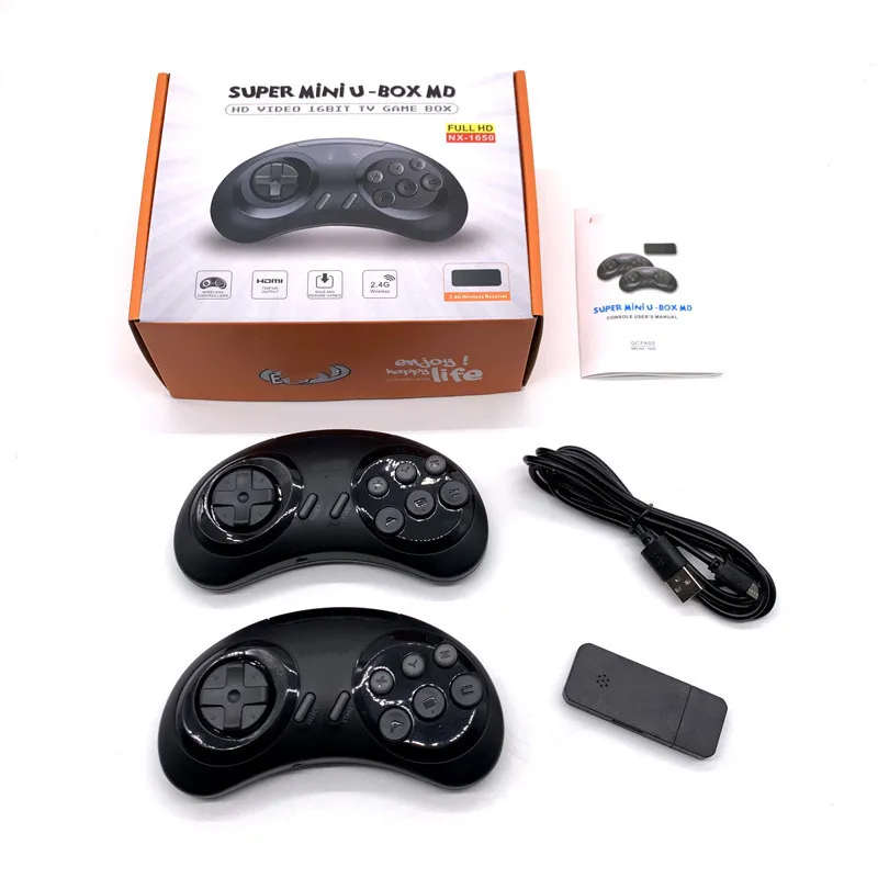 Retro Game Console - 16 Bit Classic, Wireless Controllers, 590 Built-in ...