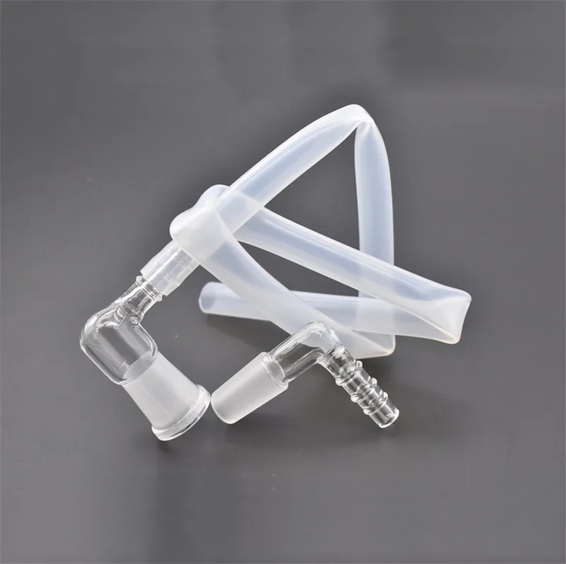 L Shape Glass Vapor Whip Adapter 14mm 19mm Male Female 90 Degree ...