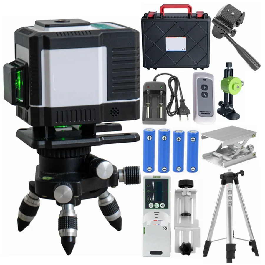 3D 12 Lines Laser Level 360 Bracket Electronic Automatic Self-Leveling ...