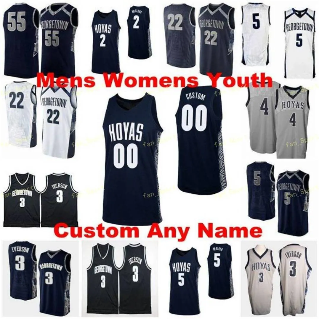 NCAA College Georgetown Hoyas Basketball Jersey 0 Jahvon Blair 1 ...
