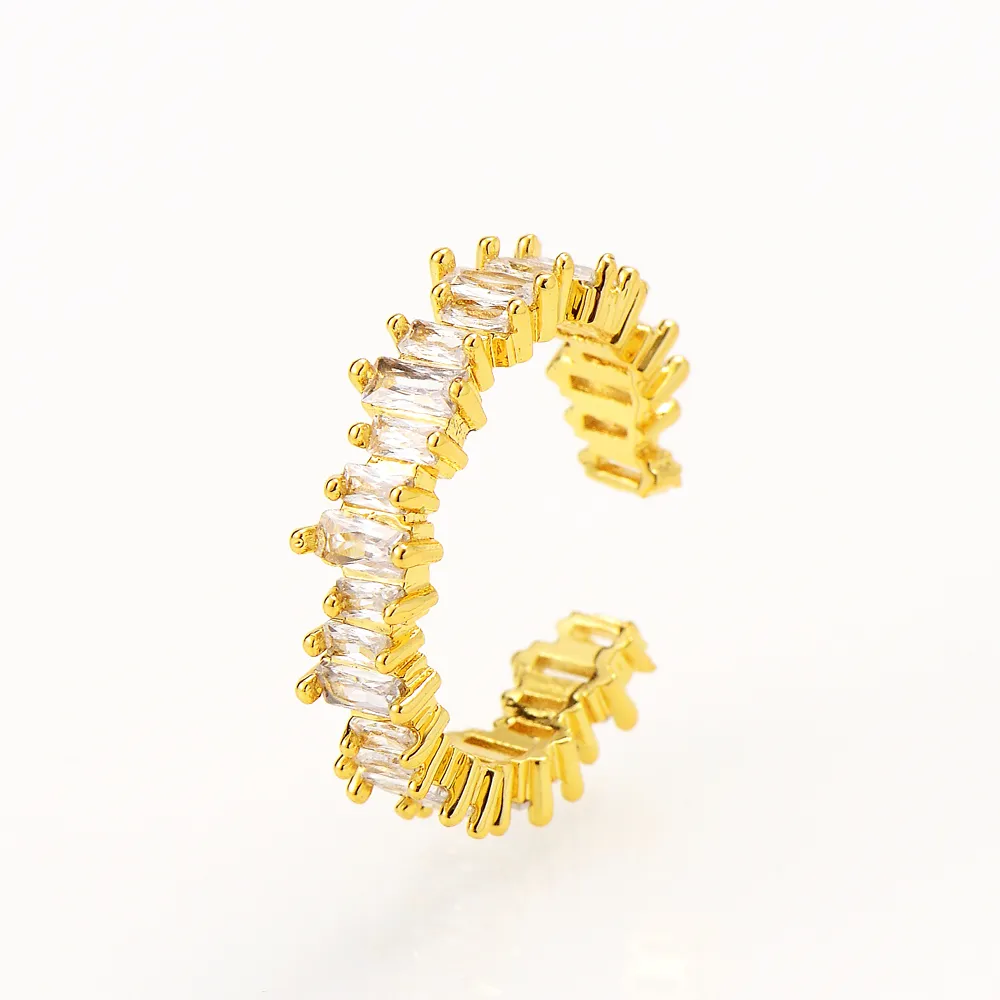 95 Ct White Diamond Simulant Eternity Band 14K Yellow Gold Filled Ring ...