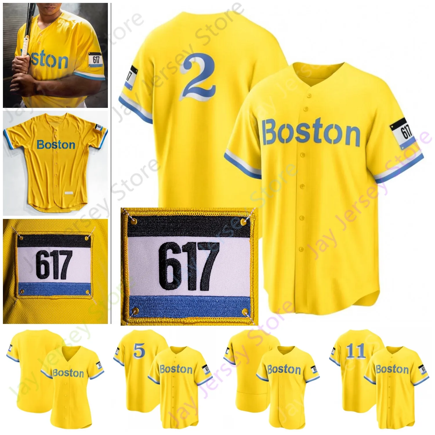 Boston City Connect Yellow Jersey 617 Strong David Ortiz Xander ...