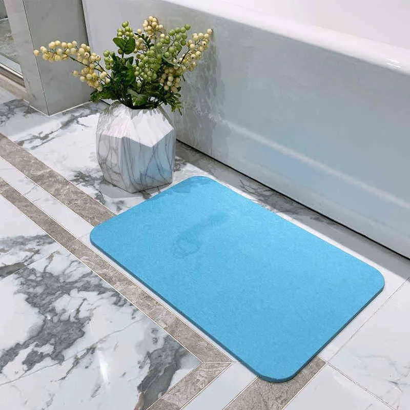 Bathroom Carpet Mat 19.7 × 19.7 in Round Anti-Slip Absorbent Acrylic ...