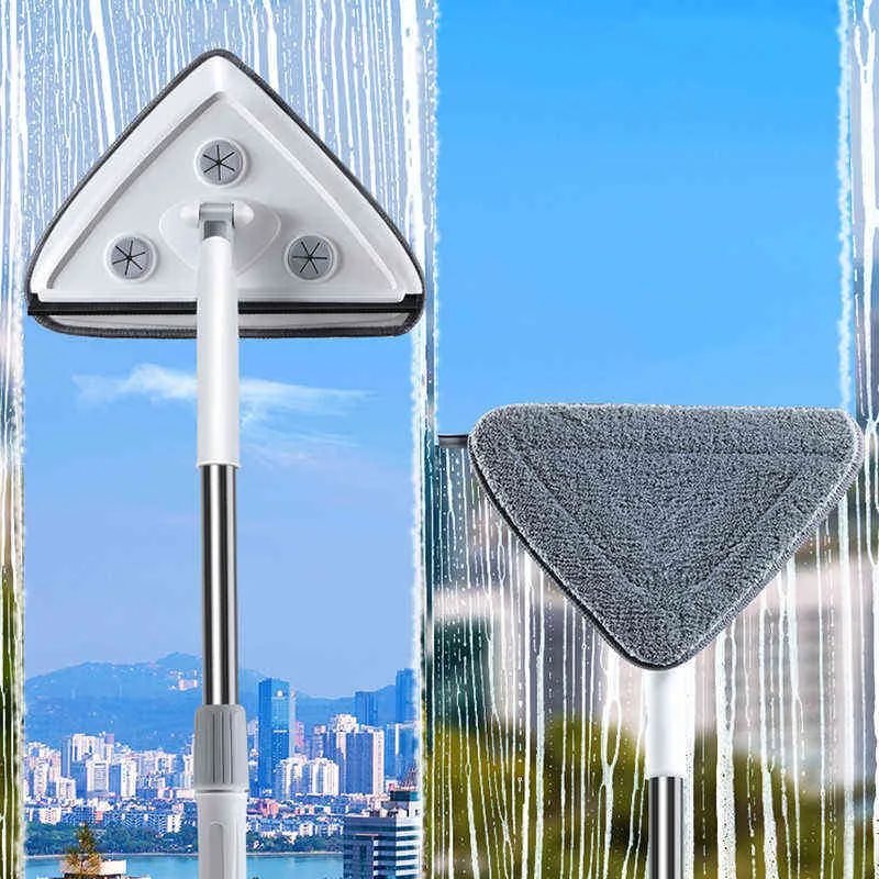 Window Cleaning Mop Squeegee with Telescopic Handle, Flat Mop for Wall ...