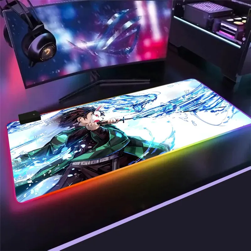 Anime Mouse Pad Gaming Mousepad: Extra Large Extended RGB LED Colorful ...