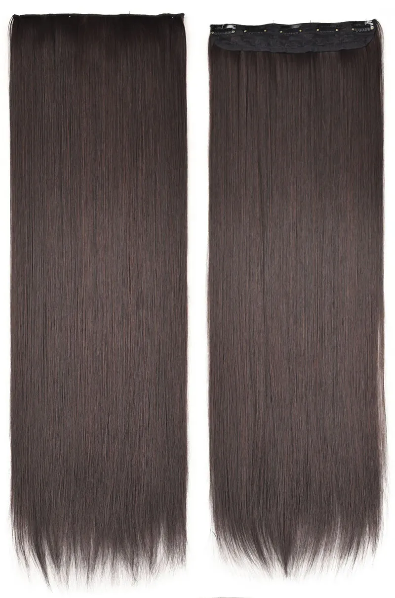 32 Clip In Hair Extensions - 180g Two-Tone Synthetic Hair Weft, Easy ...