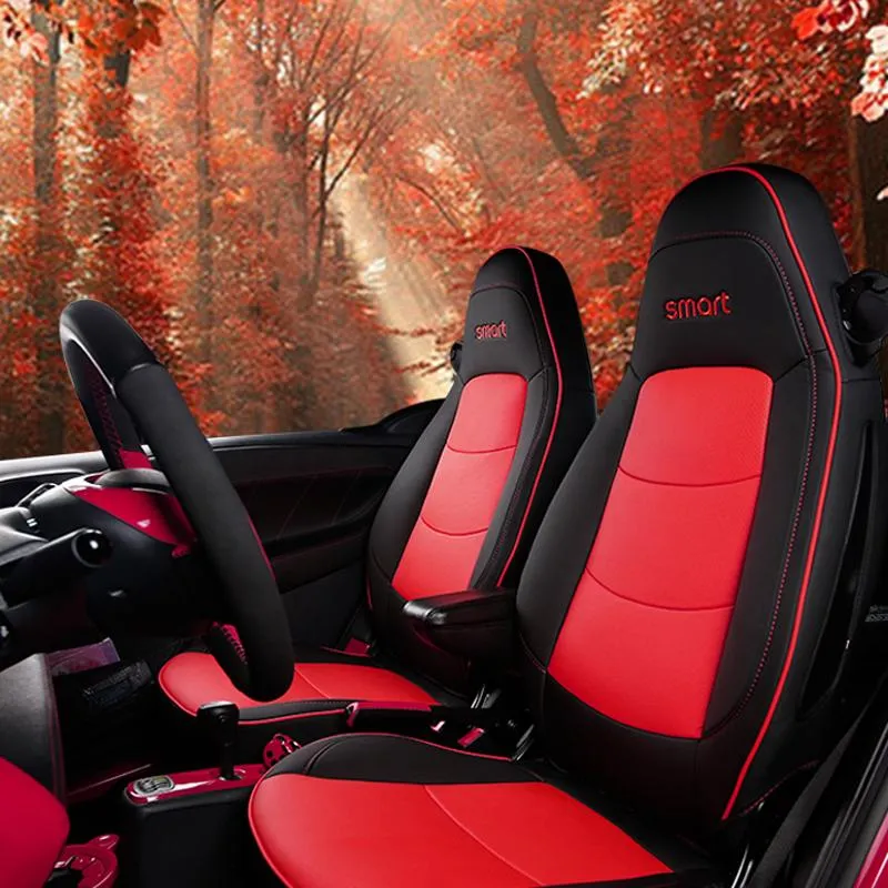Leather Car Seat Covers Full Set for Smart 451 Fortwo Interior Accessories 2024