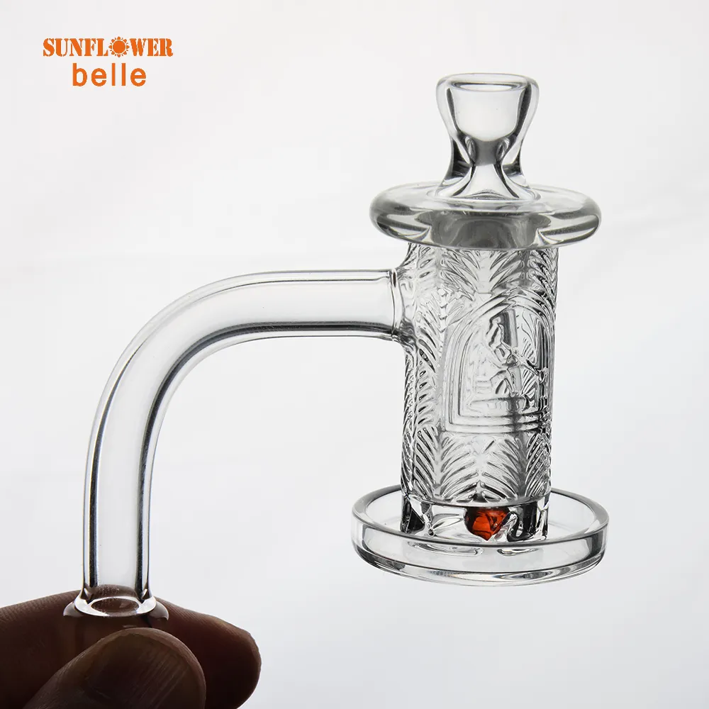 Quartz Spinner Banger Set Smoke With Deep Carving Pattern On The Bowl ...