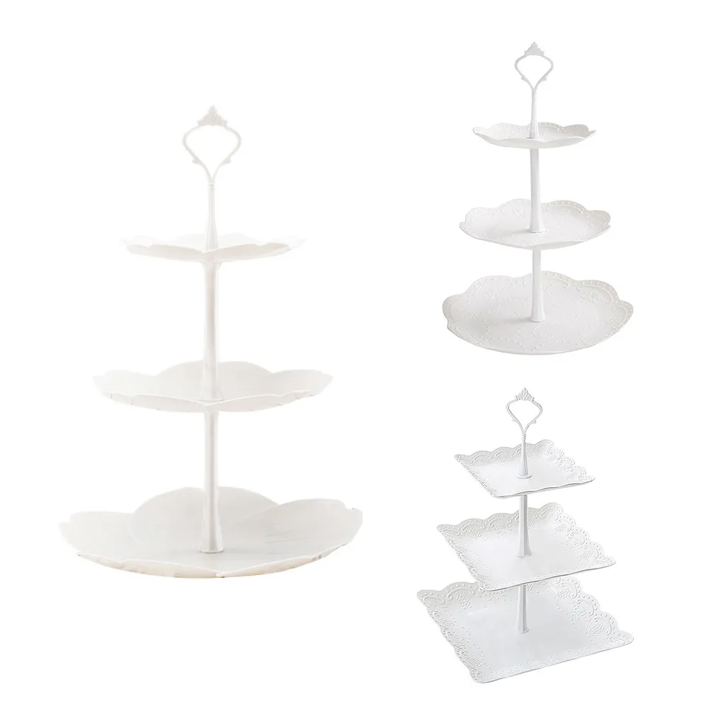 Three Tier Cake Stand: Elegant Plastic Cake Stand For Wedding ...