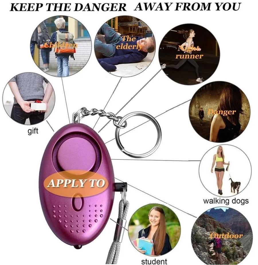 130db Egg Shaped Self Defense Alarm With Led Light For Women Girls