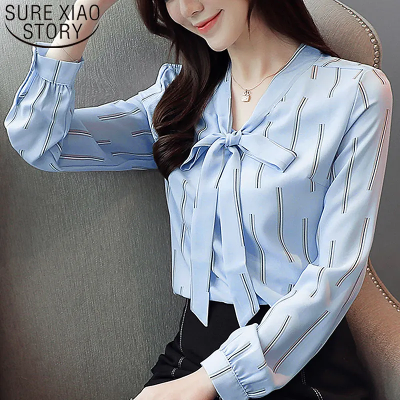 Chiffon Blouse for Women | Long Sleeve V-Neck Office Top | Casual ...