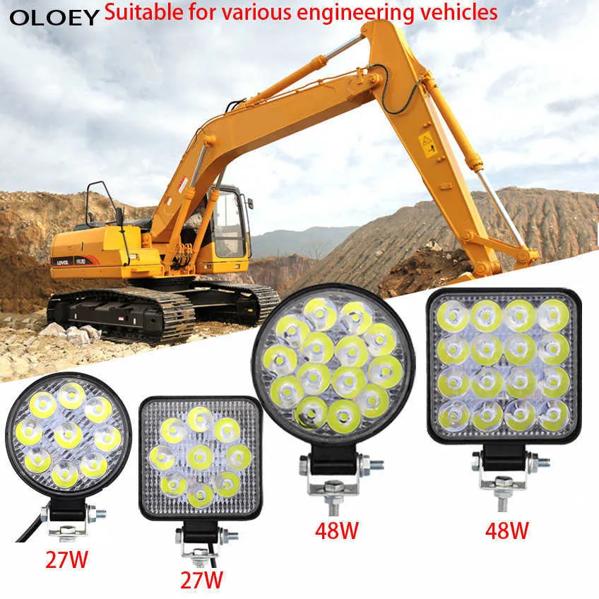 Headlight For Work: 48W 27W LED Work Light Bar, 12V/24V Car Fog Light ...