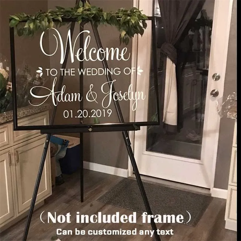 Stikers Welcome To Wedding Sign Custom Stickers Personalized Names ...