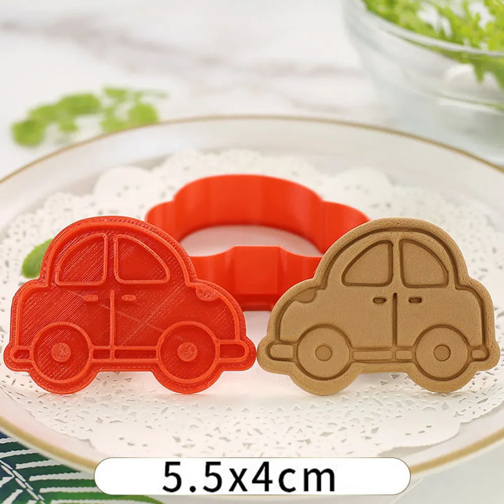 Cute Cartoon Car 3D Cookie Cutters Biscuit Stamp Mold... From ...