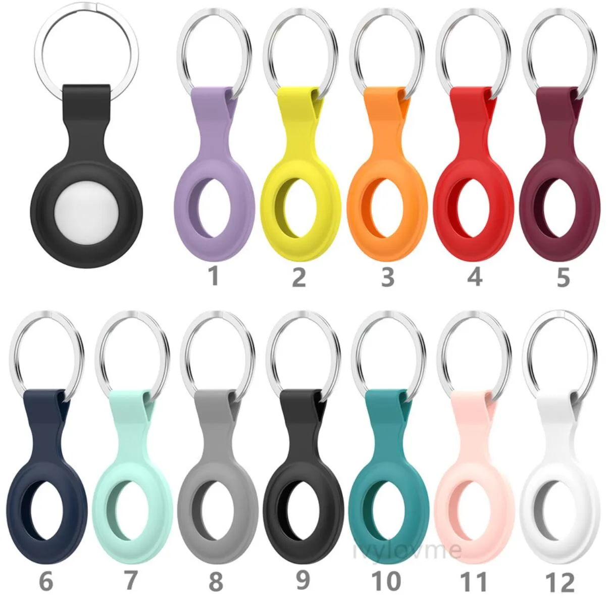 DHgate.com:12 Colors Silicone Case for Apple AirTag, Shockproof ...