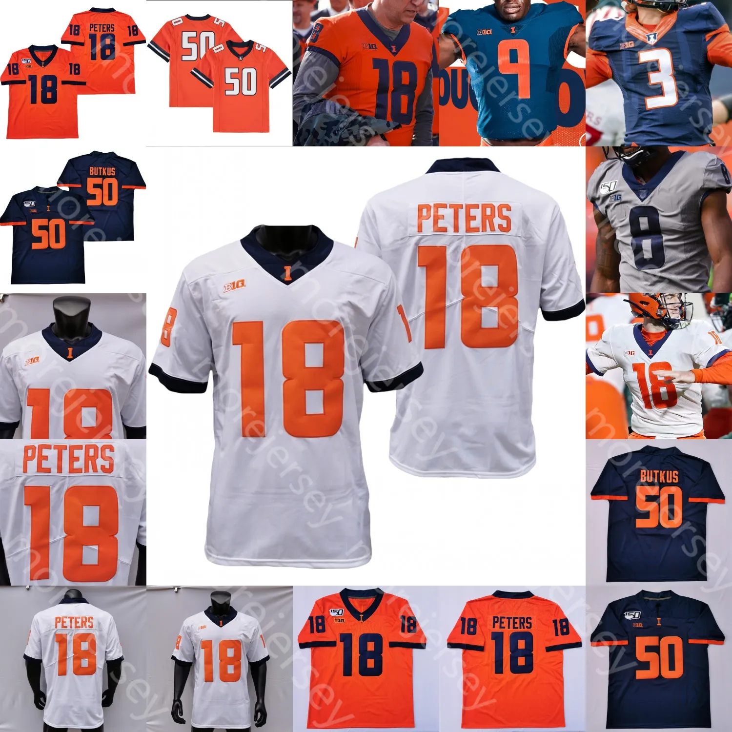 Illinois Fighting Illini Football Jersey NCAA College DeVito Chase ...