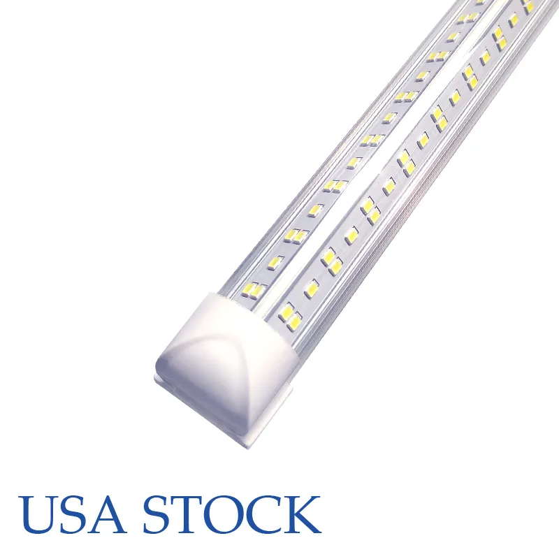 8 Foot LED Tube Lights, 25 Pack, Clear Lens, Double Row V Shape Design ...