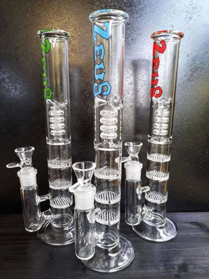 Wholesale Colorful Triple Layer Glass Bong With Comb Perc And Ice ...