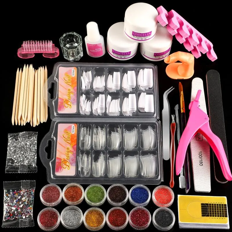 DHgate Acrylic Nail Kit with UV LED Lamp Full Manicure Set Art Tools Powder Liquid Glitter All For Kits 2024 Plastic Set A With Liquid Nail Extension Set Manicure Set Nail Art Sets Health Beauty