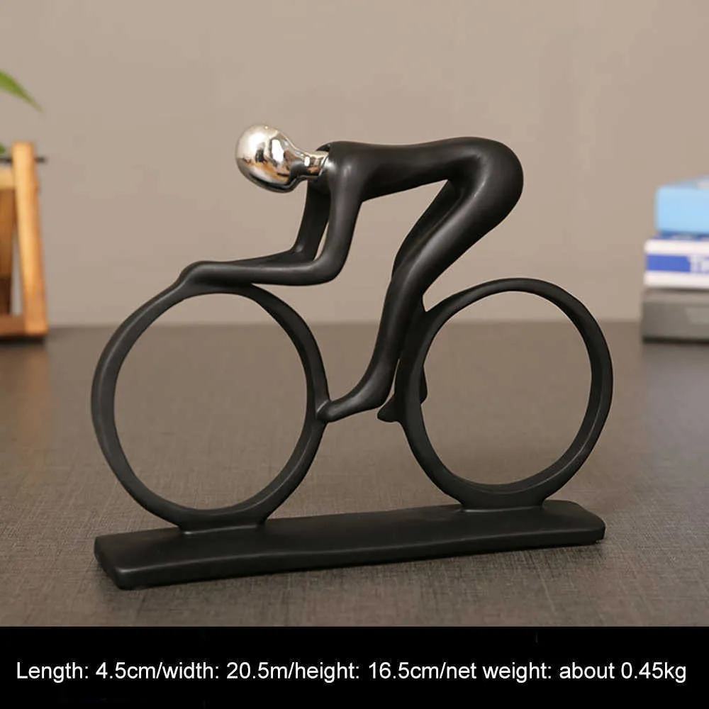 Home Goods Garden Statues Abstract Cyclist Sculpture, Resin Bicycle ...