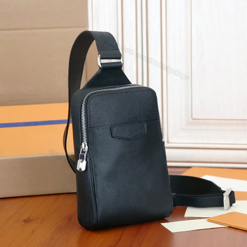 Men outdoor shoulder bags Cross Body canvas leather portable sports riding chest bag adjustable strap high quality designer large capacity storage