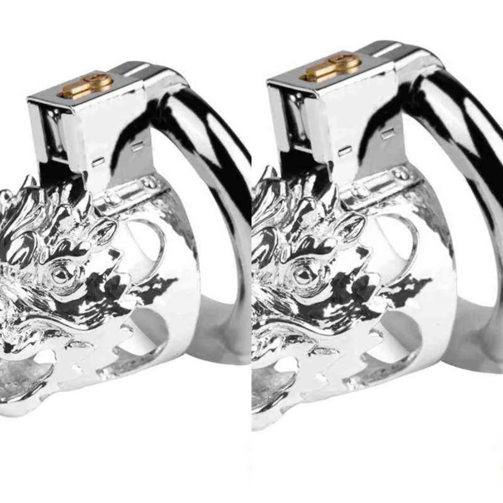 Male Chastity Belt Penis Lock Stainless Steel Cage Metal Lock with PU ...