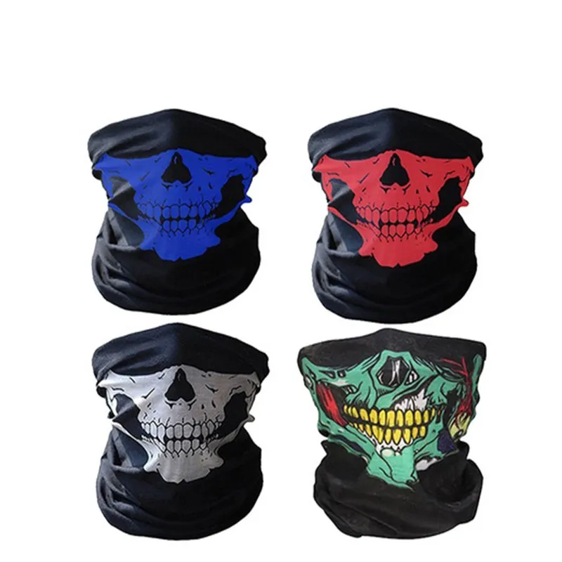 3D Skull Face Mask - Seamless Neck Gaiter, Cycling Headband, Horror ...