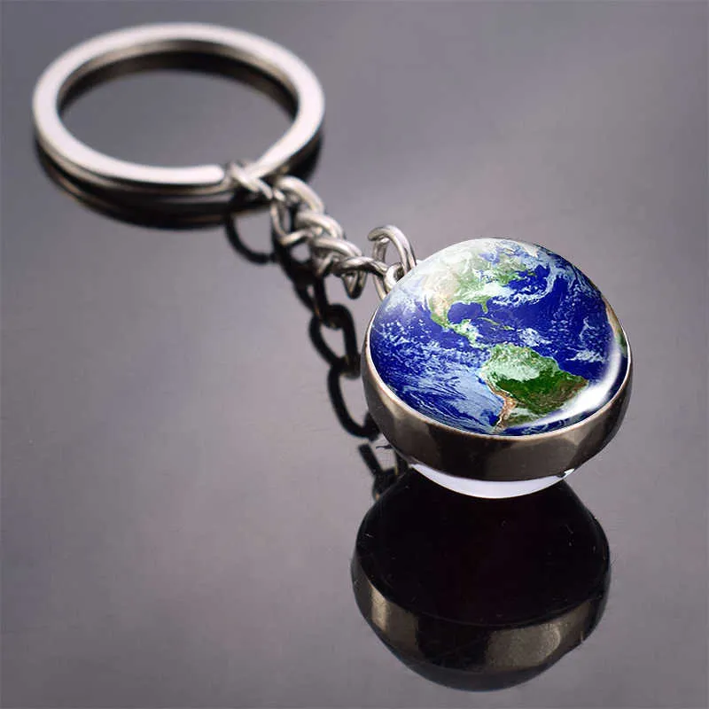 Vintage World Map Keychain Globe Earth Pendant Key Chain Americas ...
