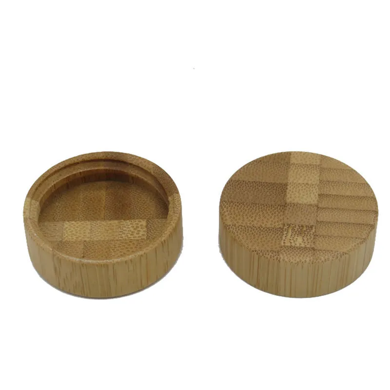 Frosted 5ml Cosmetic Glass Bottle with Bamboo Lid, Small Mini ...