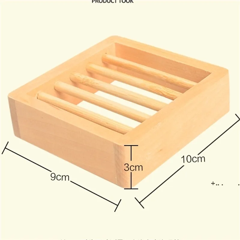 Grille Soap Boxes Wooden Square Draining Dish Washing Block Bathroom ...