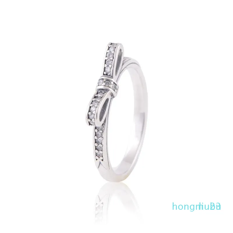 Ladies Silver Bow Ring Crown Silver Jewelry S925 Sterling Silver Fits ...