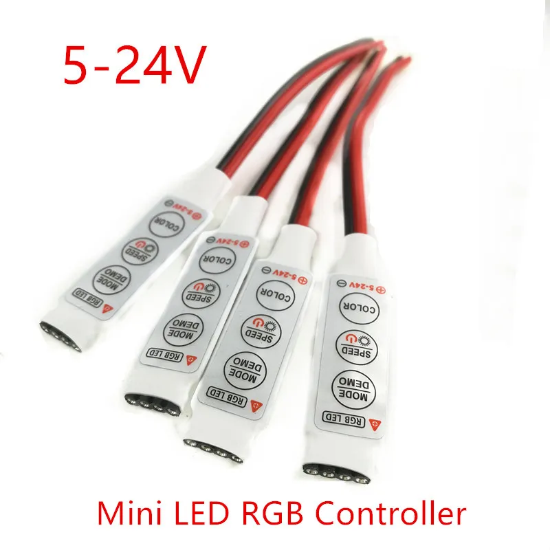 DC 5V 12V 24V 12A 3Keys Mini LED RGB Controller Dimmer Driver For RGBS ...