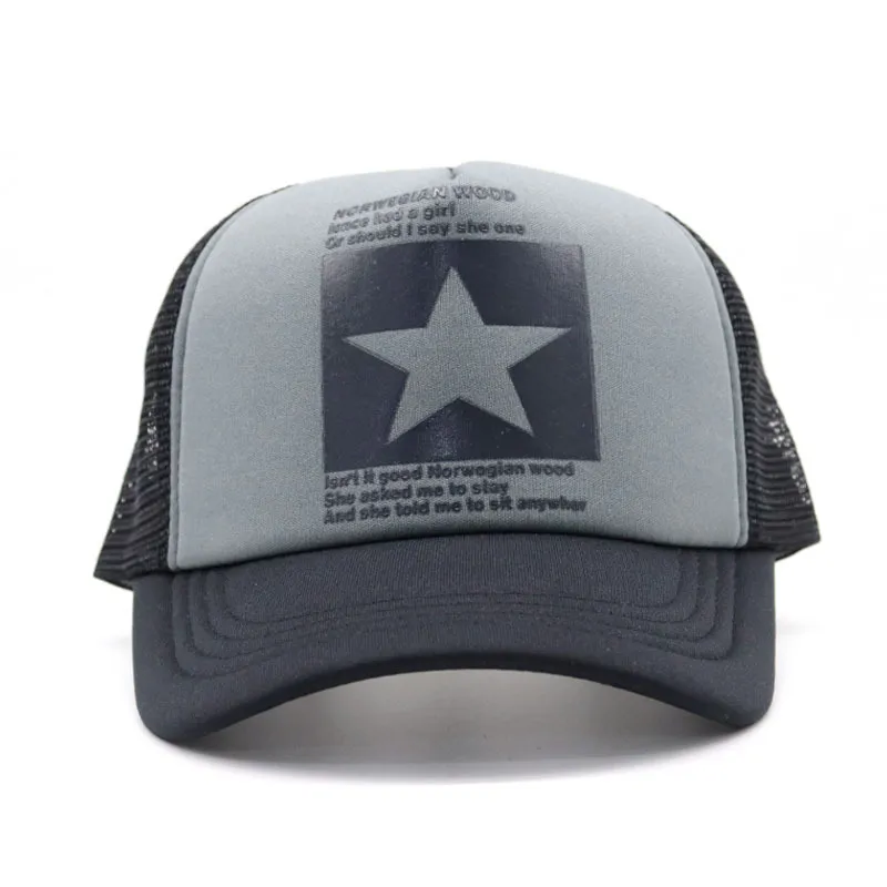 Unisex Baseball Cap Star Hip Hop Letter Mesh Cap Breathable Outdoor ...