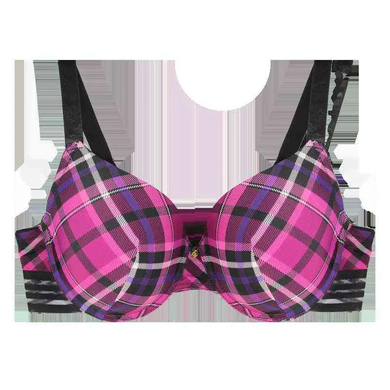 Large Size Plaid Bra: Sexy Underwire Push Up Bra - Comfortable ...